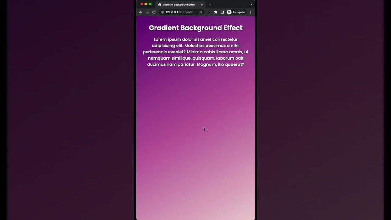 CSS Gradient Background Effect