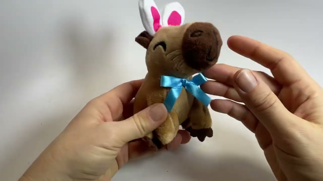Small capybara plush with Easter bunny ears