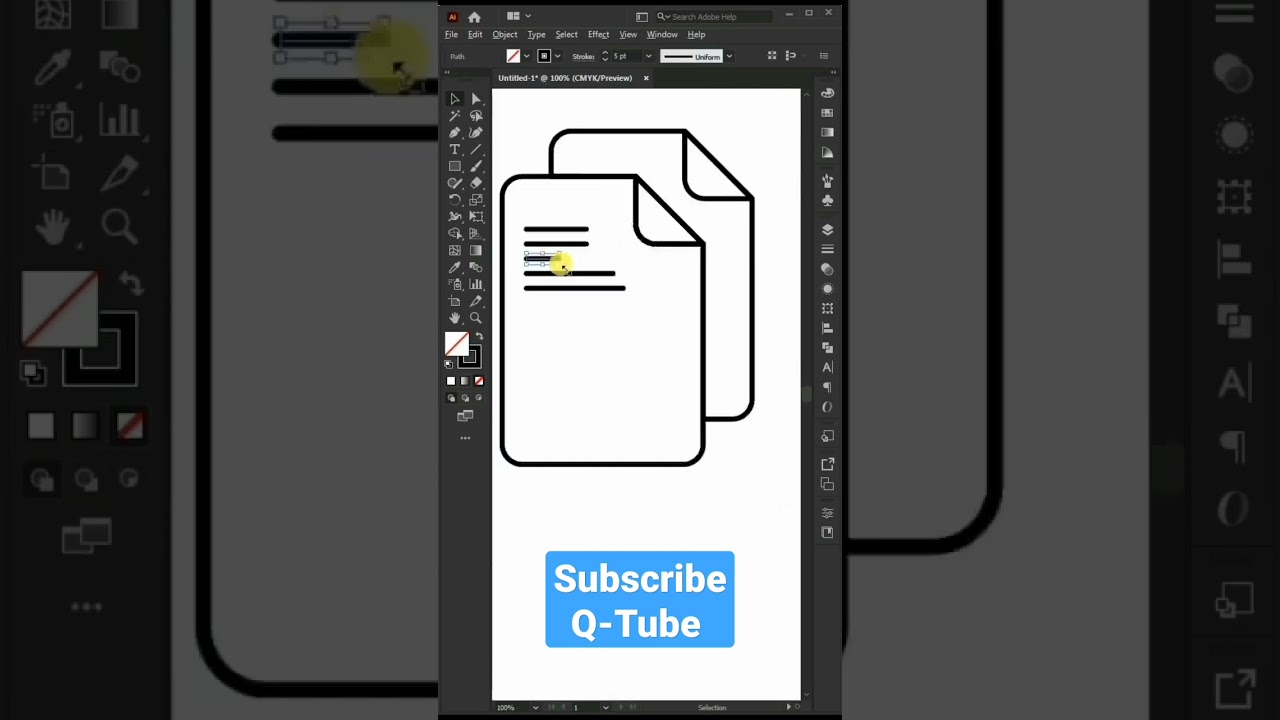 Document icon design in illustrator #adobeillustratortutorial #icondesign #subscribe #flatdesign