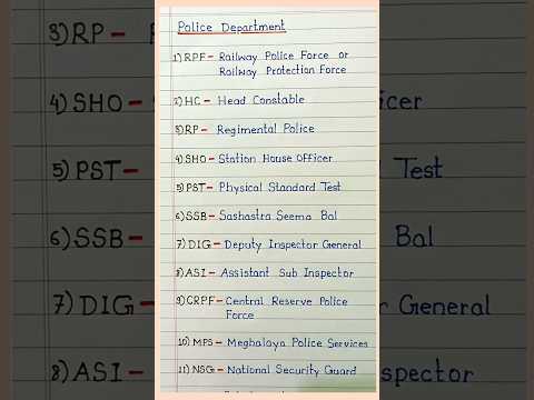 Police Department All Full Form 👮 #viral #shorts #youtubeshorts #rajkiclass #police #fullform