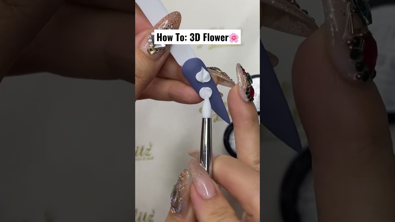 How To: 3D Flower Nail Art 🌸 w/ Glitz 4D Gel