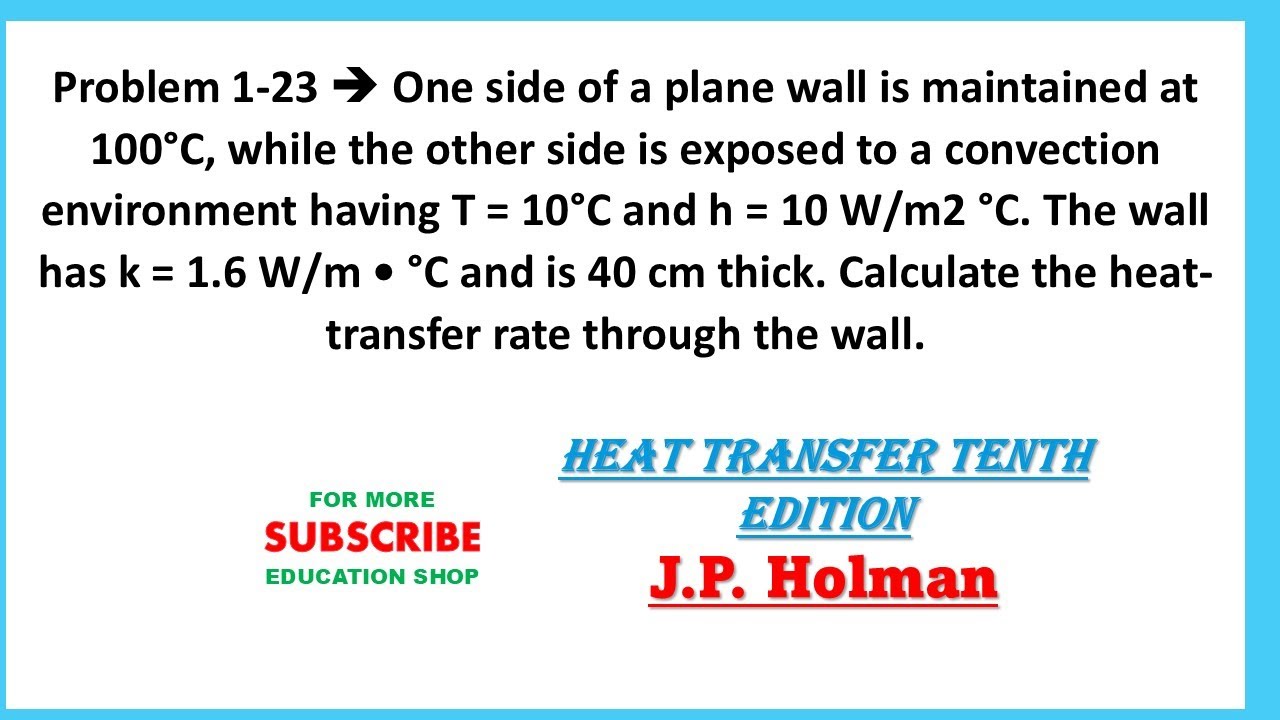Problem 1-25  Calculate the heat-transfer rate through the wall.