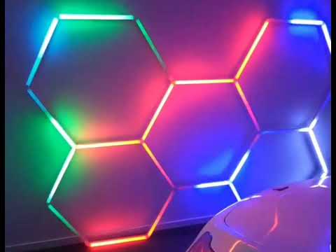 Lumini LED colorate RGB, 5 Hexagon Garaj/Atelier auto,12v, cu ...