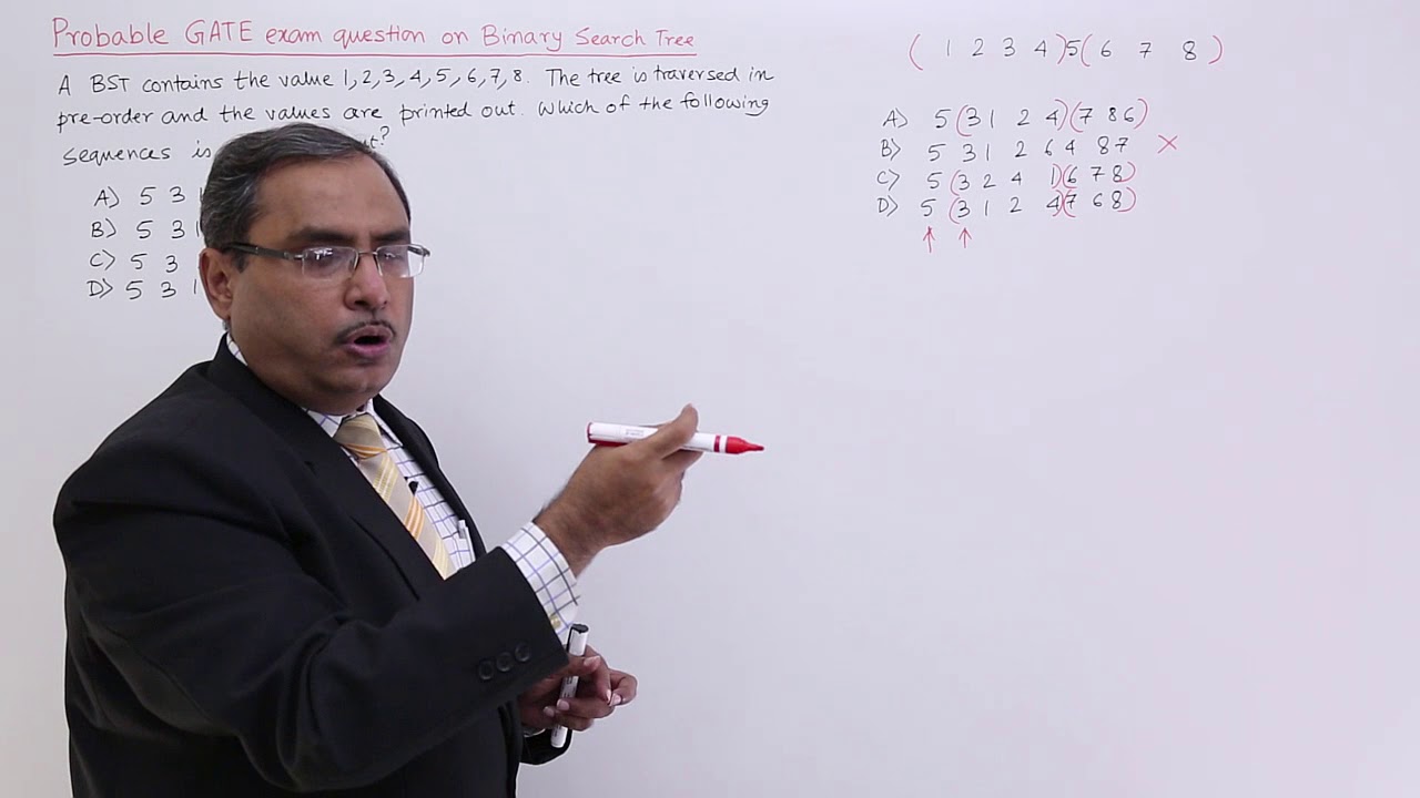 Binary Search Tree GATE Exercise 1