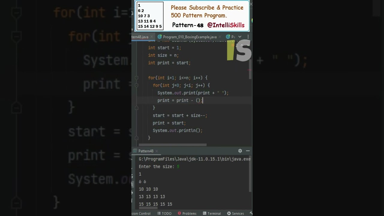 Java Pattern-48 Using Thread | 500 Java Pattern Programs #shorts #java #coding #programming