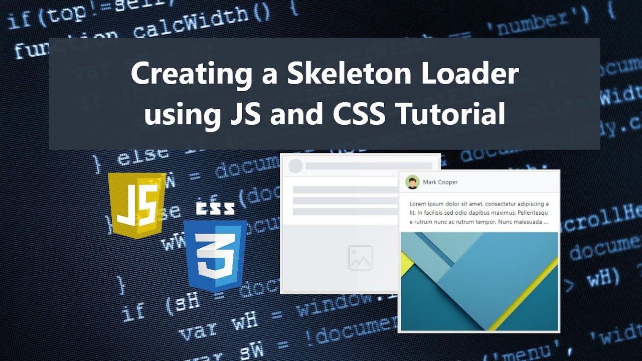 Creating a Skeleton Loader using JavaScript and CSS Tutorial DEMO