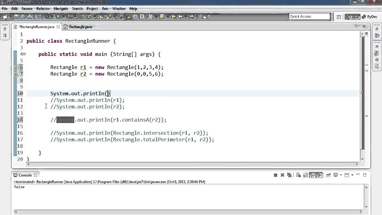 Class Discussion (Rectangle Class) Video 1