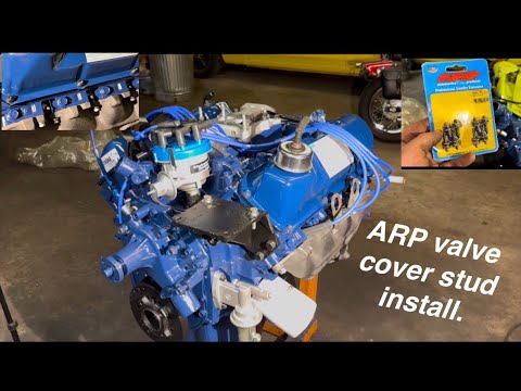 ARP valve cover stud bolt install on 351 Cleveland, 400/351m.