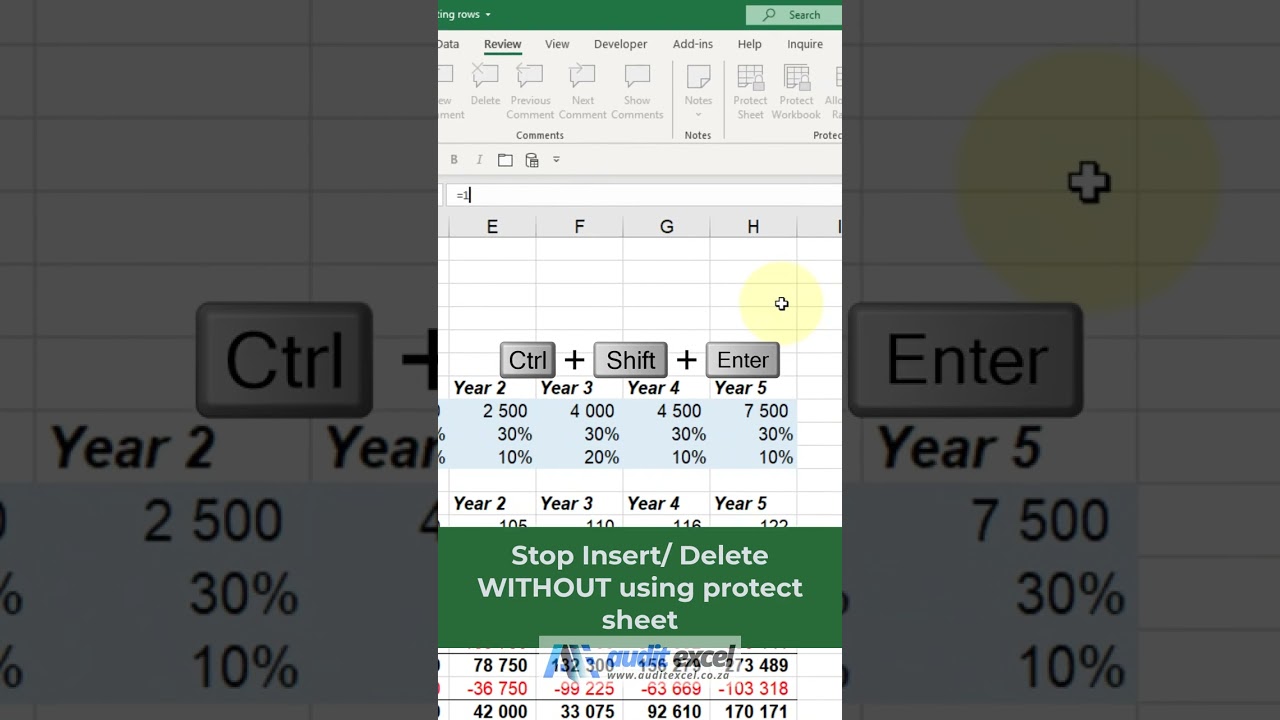 Stop row (or column) insert/ delete WITHOUT using Protect Sheets