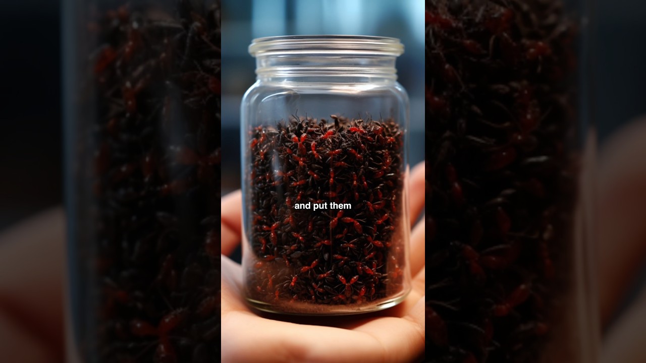 100 red ants + 100 black ants in a jar (great metaphor for life)