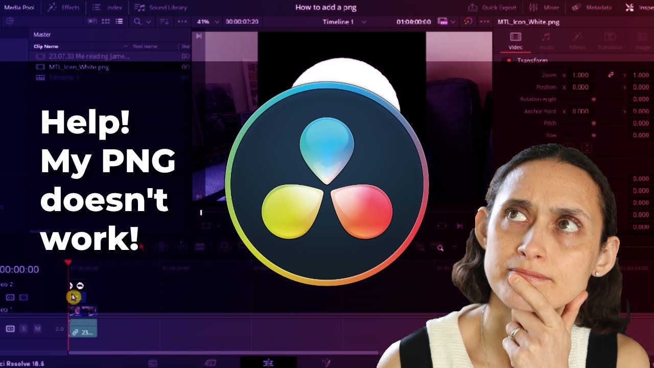 DaVinci Resolve: What to do if your png isn't transparent #shorts