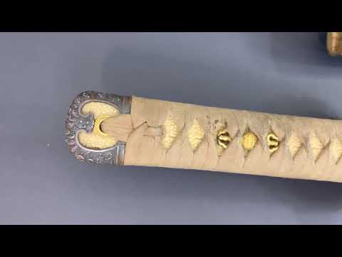02031 ANTIQUE NIHONTO JAPANESE SAMURAI KATANA SWORD WAKIZASHI KANEMITSU 兼光 signed w/KOSHIRAE