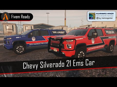 Chevy Silverado 2021 Ems, Fire dept. | Fivem ready vehicle | GamerGFX_Hamza