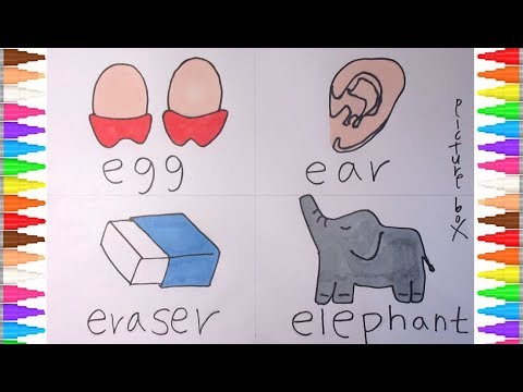 Words starting with E | for Toddlers | for kids | kids coloring