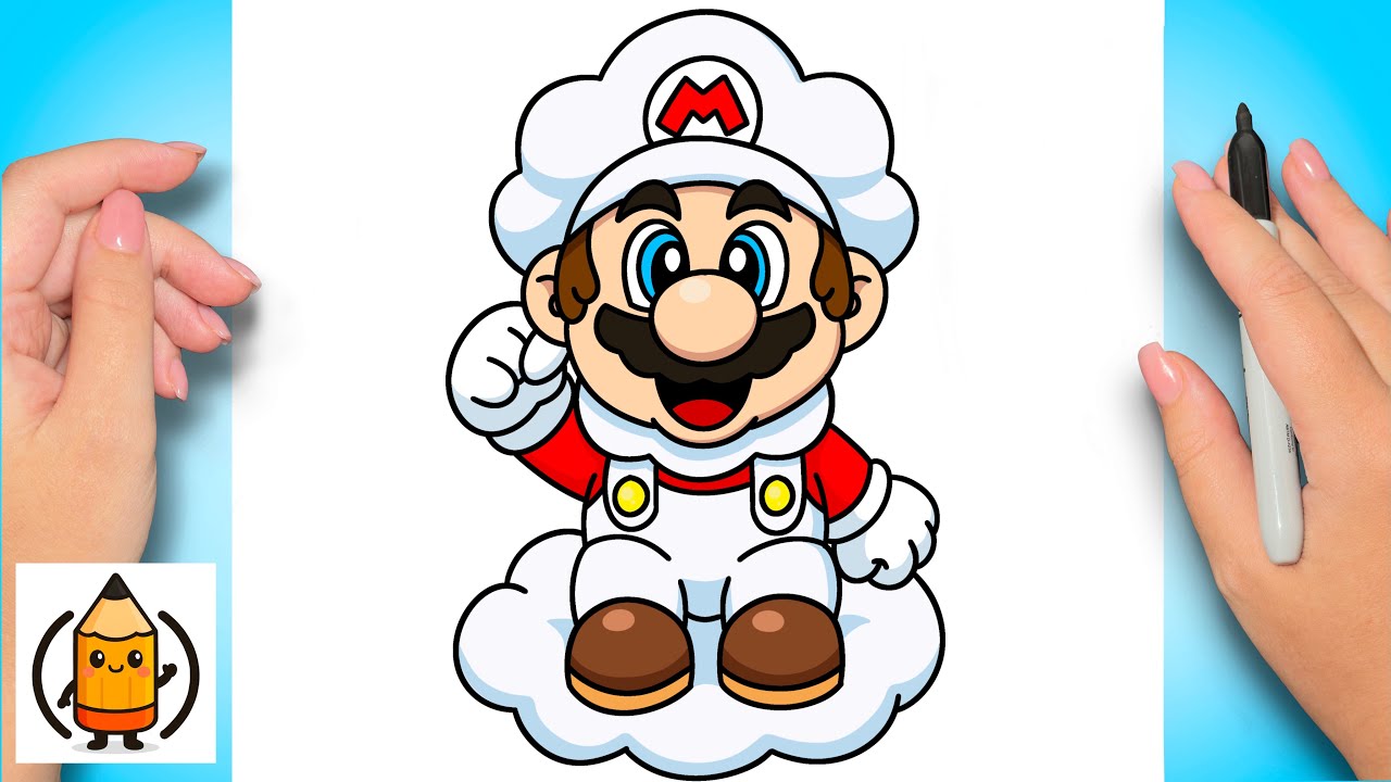 How To Draw Cloud Mario | Super Mario Drawing Tutorial