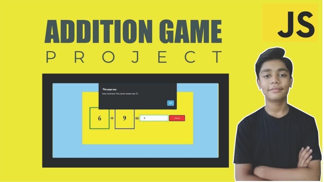 JAVASCRIPT Course Project Based Learning - Addition Game App Using Javascript Project #37