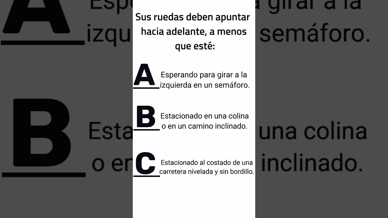 PREGUNTAS DEL EXAMEN TEORICO EN ESPAÑOL 2025.LICENCIA DE CONDUCIR. #shorts5