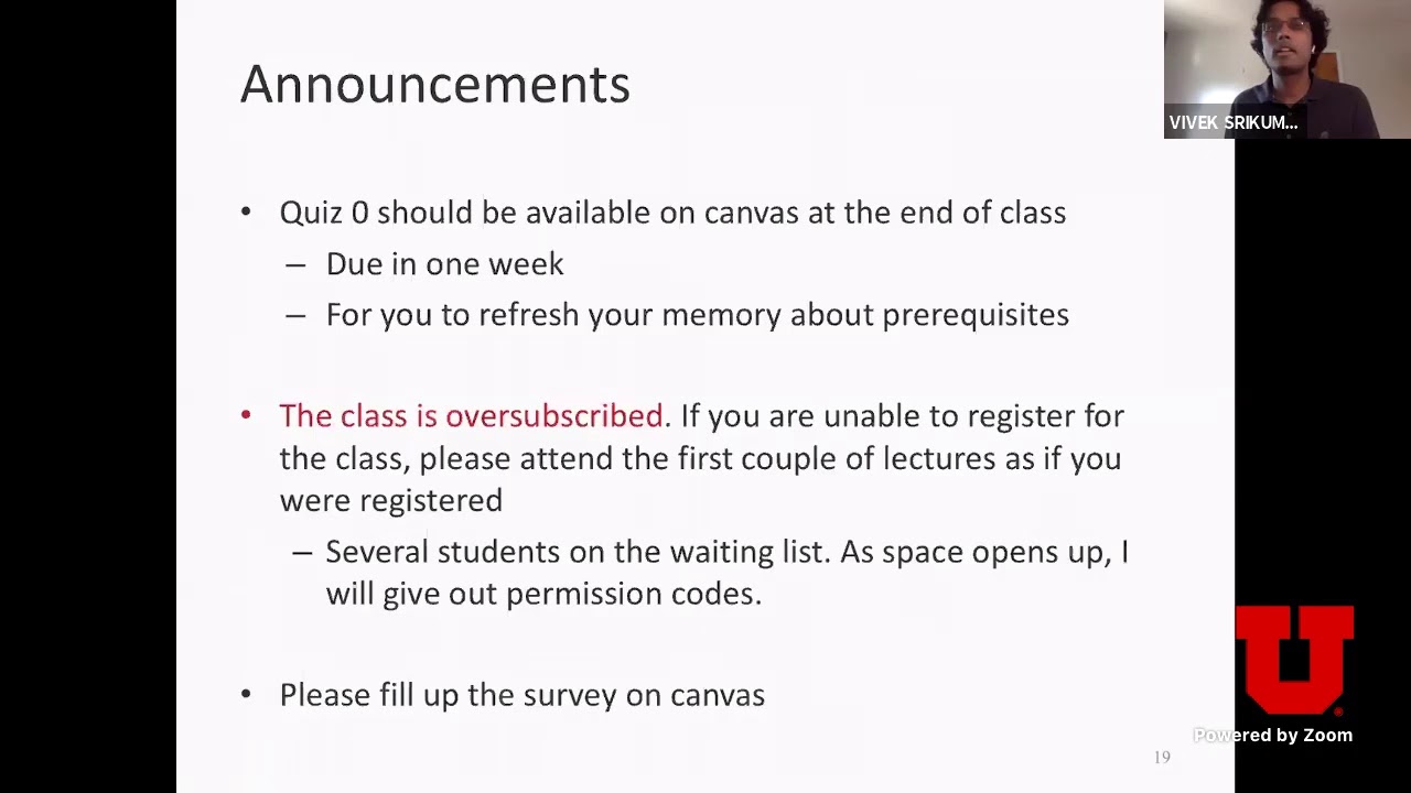 Machine Learning - Lecture 1 (Fall 2020)