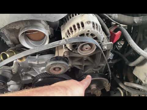 5.3L 6.0L 4.8L belt routing diagram replace serpentine belt Chevy GMC trucks
