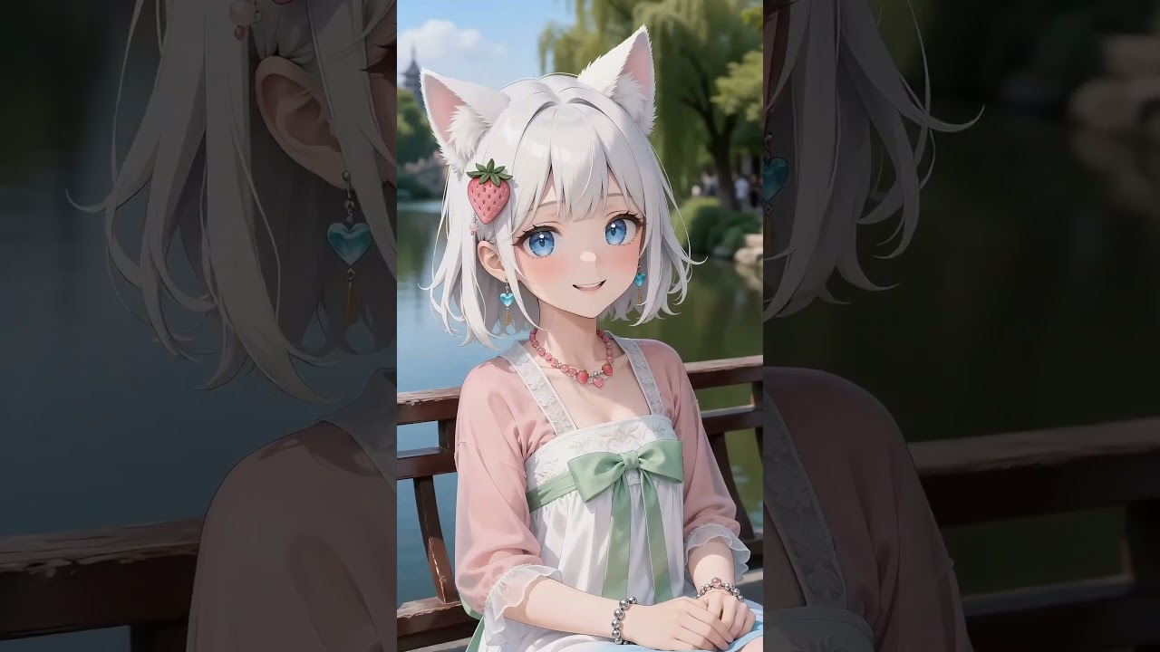 Serene Suzhou Trip with White-Haired Neko Girl Yuno | Classical Chinese Garden Anime Aesthetic