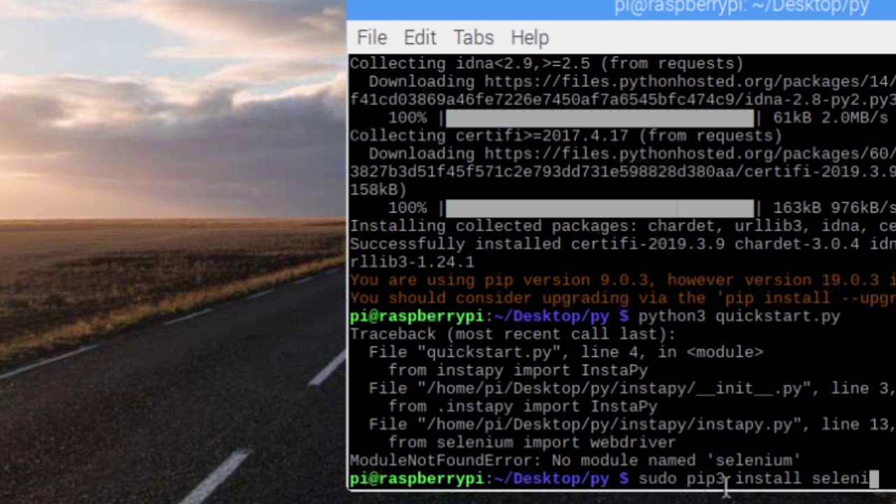 Python3 No module named selenium