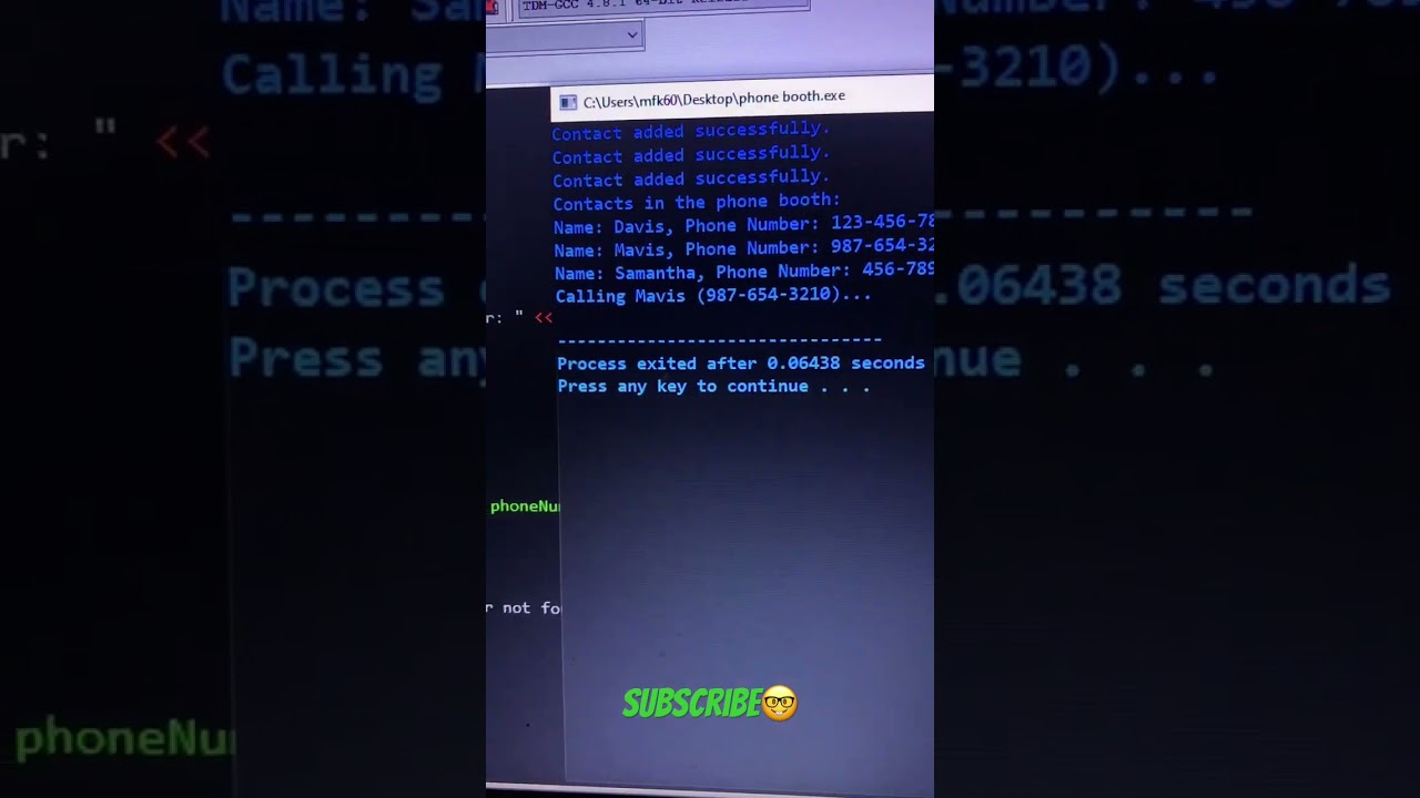phone call in c++ IDE dev c++ #cppprogramming #codingtime #codinglife