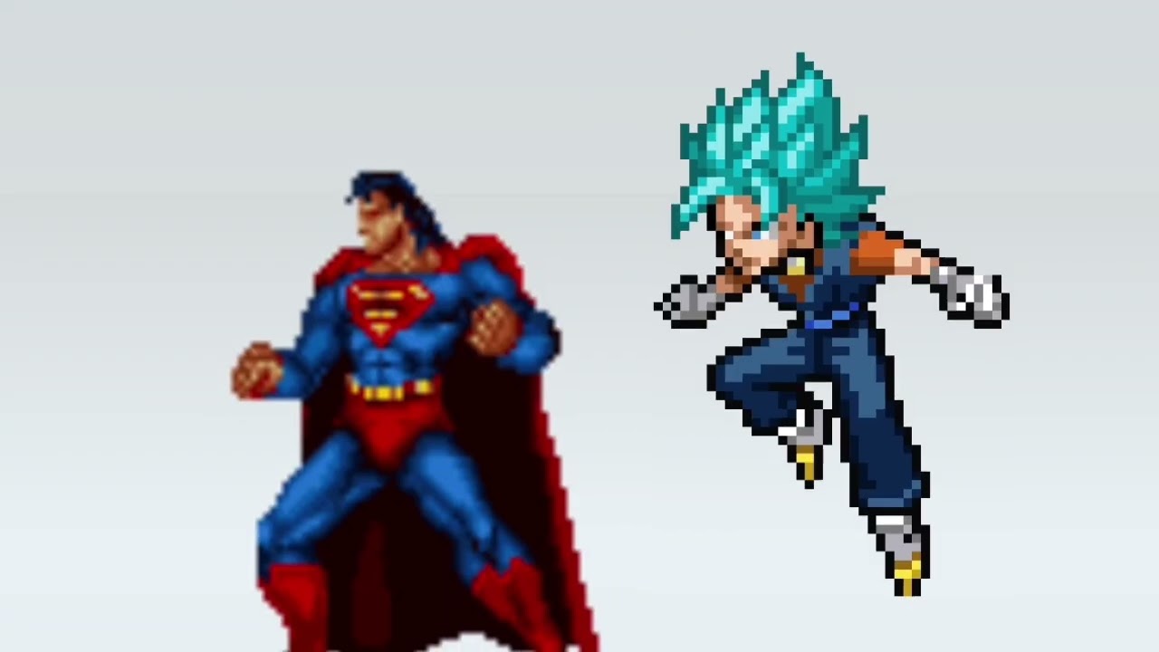 SSJB Vegito Beats Up Superman |Stick Nodes Sprite Animation #sticknodes