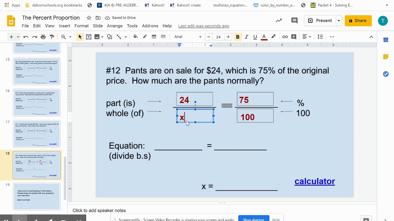 #12 percent proportion slides