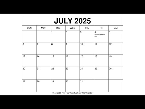 Free Printable July 2025 Calendar Templates With Holidays - Wiki Calendar