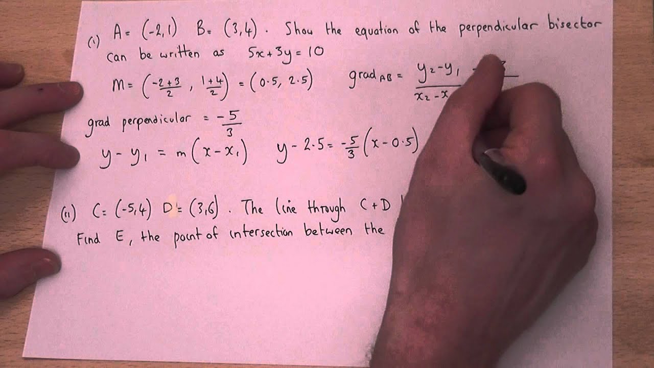 Perpendicular bisectors and intersections