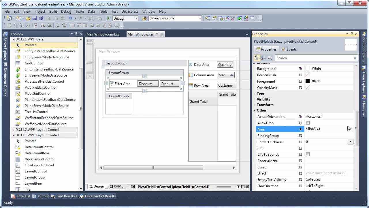 WPF & Silverlight PivotGrid: Creating Standalone Header Areas