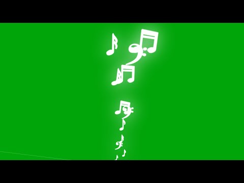 Animated white Music Notes in Green Screen no copyright