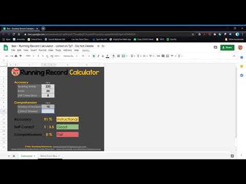 Running Record Calculator