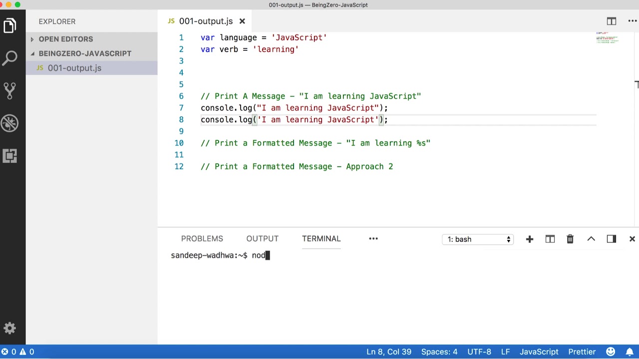 Output Function console.log  [JavaScript - From Scratch]