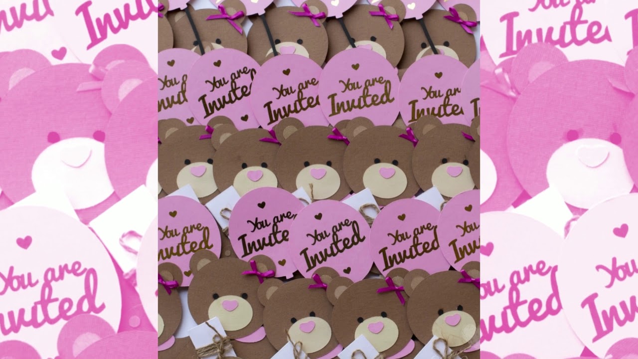 Chic Invitations - UNIQUE TEDDY BEAR HANDMADE INVITATION