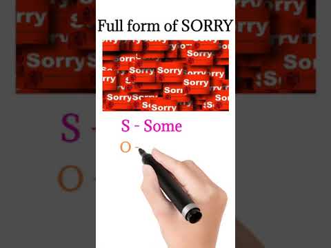 Full form of SORRY #shorts