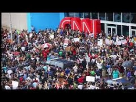 Protest Against Fake News in Front of CNN Headquarters in Atlanta ...