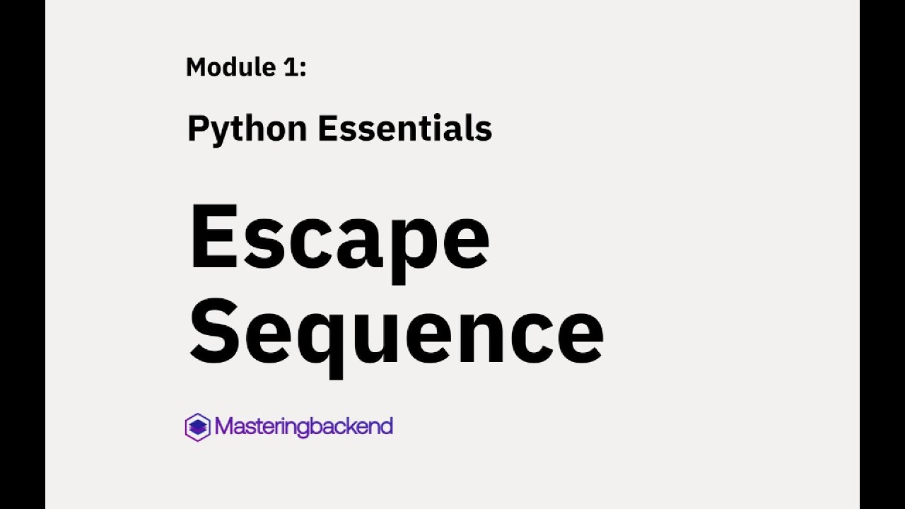 Escape Sequence in Python