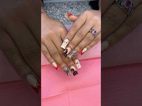spooky nails for the winnnn #halloween2024 #halloweennailsdesign