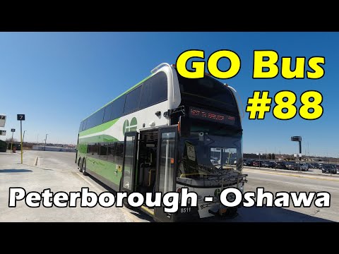 [4K] GO Transit Route 88 Bus Ride Peterborough to Oshawa GO  (Duration 1h 32min)