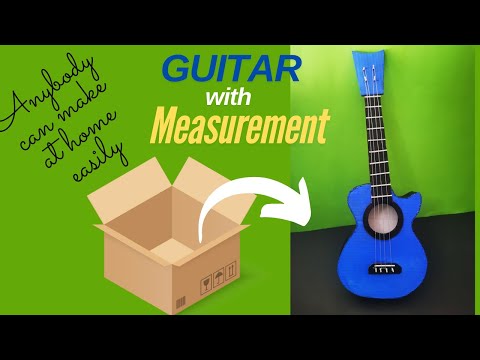 How to make guitar from cardboard with measurement /DIY Guitar / easy guitar making / Akkiz craft