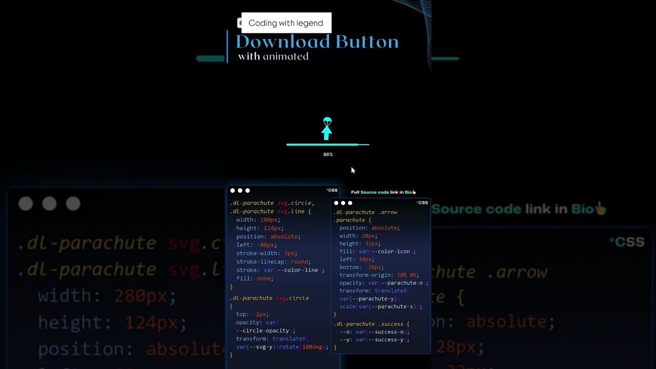 download button animation using HTML CSS JavaScript#programming #coding #code #download button #html