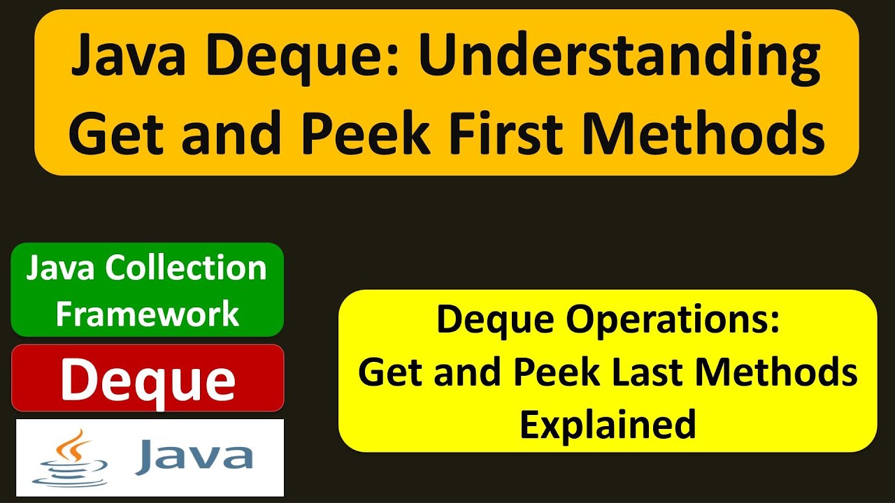 Java Deque: Understanding Get and Peek First Methods | Java Collection Framework