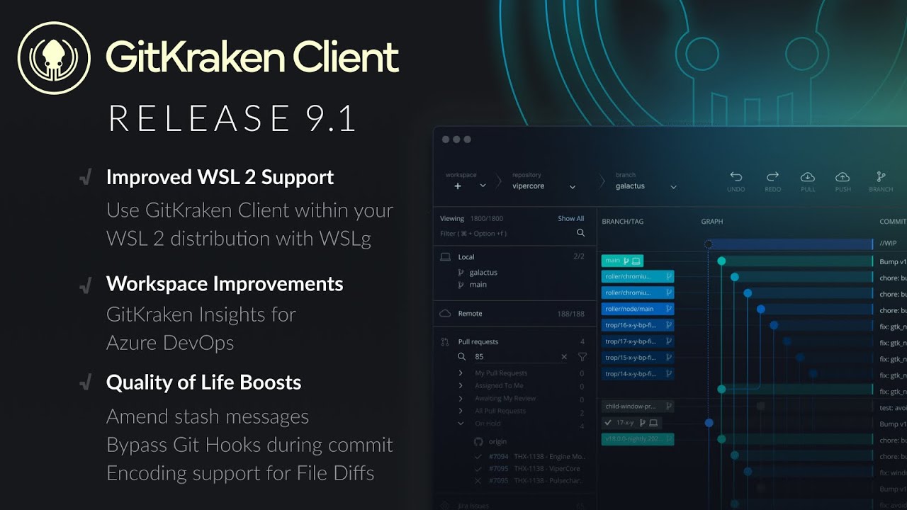 GitKraken Client 9.1 Release: Improved WSL 2 Support, Workspace Updates, & Quality of Life Boosts