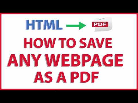 How To Convert Any HTML Webpage To A PDF | PC |