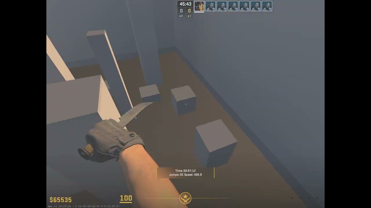 CS2 bhop on CSstats hub done in 1 minute and 37.5 secs