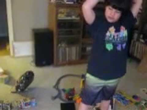 Boy with autism uses flash cards for the first time