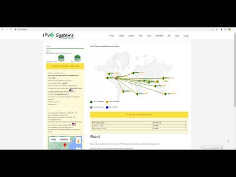IPv6 Systems IPv6 Connectivity Check from 12 Global Locations on World Map