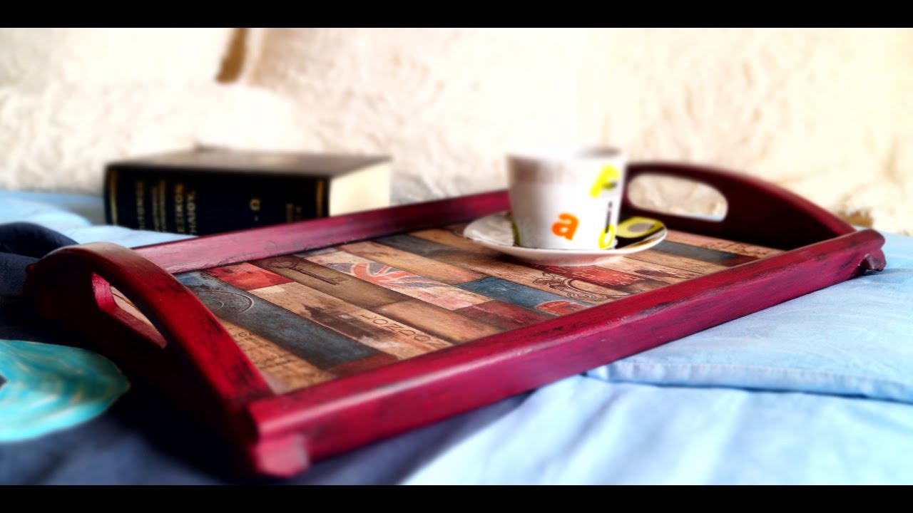 Decoupage Tutorial Easy Shabby Chic on Tray - DIY Craft by Debi