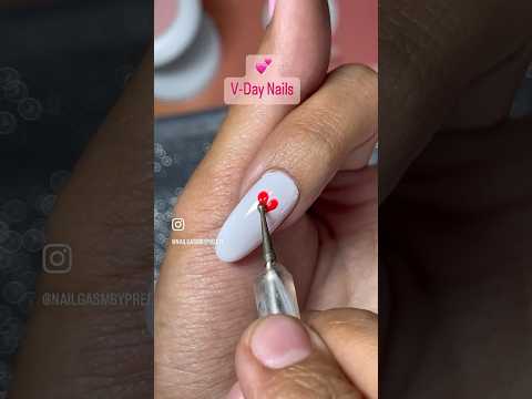 How to draw heart design on nails #turorial #heart #nailart #viral